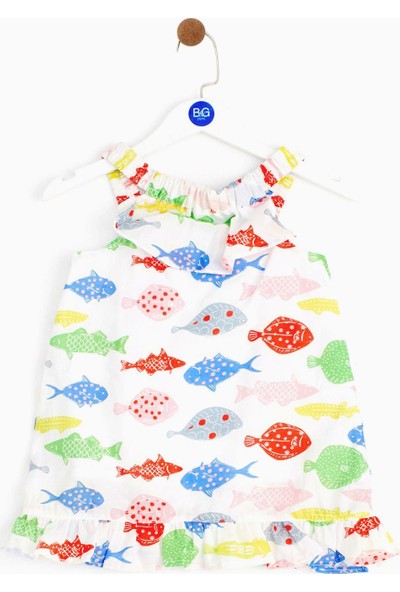 Bg Baby Kız Bebek Desenli Elbise