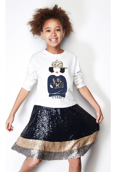 Tyess Kız Çocuk Lacivert Etek
