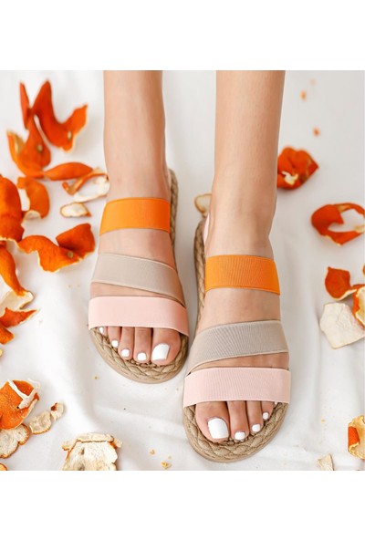 Muggo Şeritli Kadın Sandalet