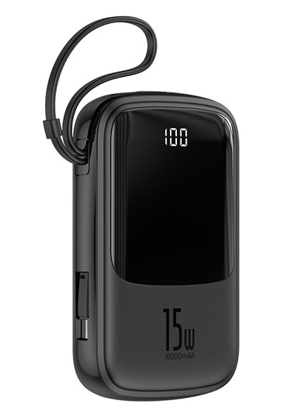 Baseus PPQD-A01 Q Pow 10000 mAh LCD Display 3A. 2 x USB + Pd Powerbank (Type-C Kablolu) Baseus PPQD-A01 Q Pow 10000 mAh LCD Display 3A. 2 x USB + Pd Powerbank (Type-C Kablolu)