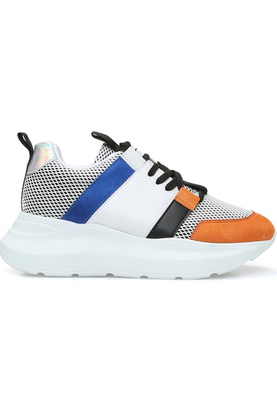Divarese 5024461-050 Beyaz Turuncu Kadın Sneaker