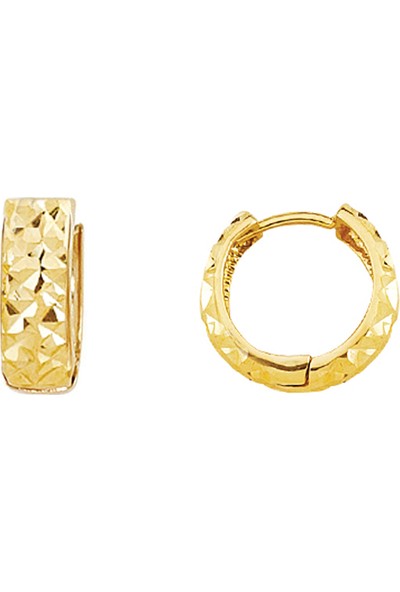 Altın Sepeti Altın Parlak Küçük Halka Küpe Altın Sepeti Altın Parlak Küçük Halka Küpe