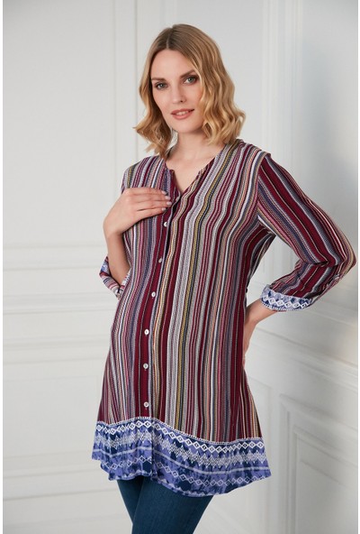 Gör&sin Kol Desen Detaylı Hamile Violet Tunik 38 Gör&sin Kol Desen Detaylı Hamile Violet Tunik 38