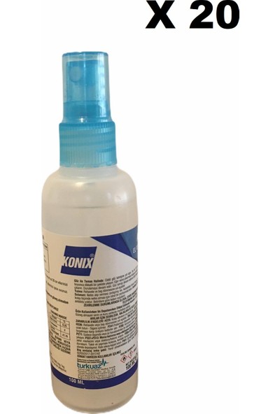 Konix 100 ml Sprey 20 Adet Antibakteriyel El Dezenfektanı