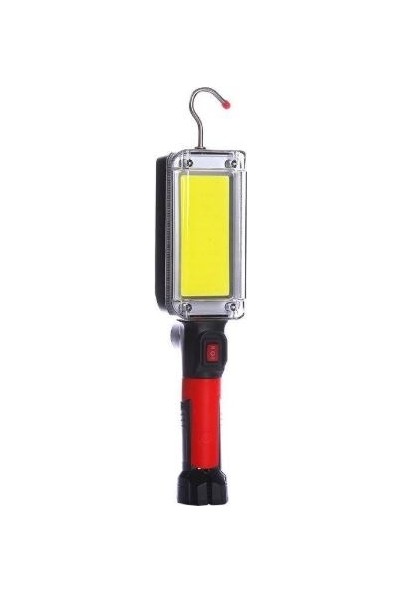 Heave-Duty ZJ-8859 LED Fener Manyetik Sabitleme ve Hareketli Kanca Siyah