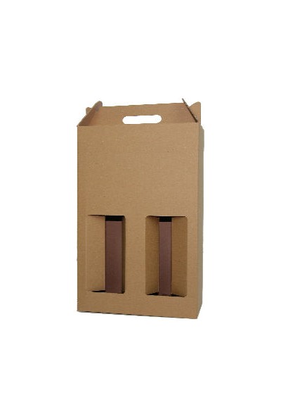 Unipak Kraft 2'li Şişe Kutusu 10,3×20,3×35,5 cm 25'li