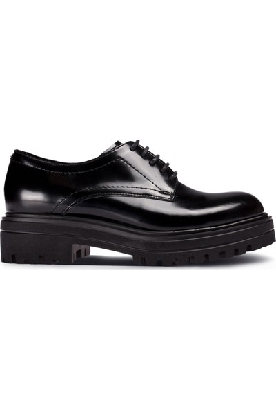 Deery Deri Siyah Günlük Kadın Ayakkabı