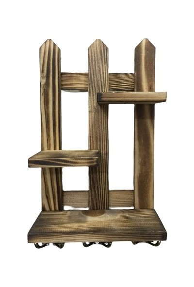 Tuğra Dekoratif Ahşap Raf Çiçeklik Anahtarlık