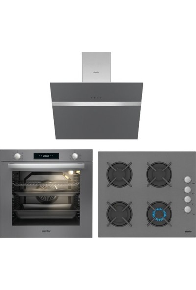 Simfer Silver Ankastre Cam Set (7335 Fırın 3537 Ocak 8613 Davlumbaz) Simfer Silver Ankastre Cam Set (7335 Fırın 3537 Ocak 8613 Davlumbaz)