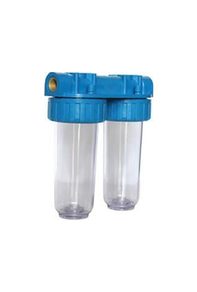 Aquafer 1034 Çiftli Boş Filtre Kabı 3/4 İnc İkili Su Filtresi Aquafer 1034 Çiftli Boş Filtre Kabı 3/4 İnc İkili Su Filtresi