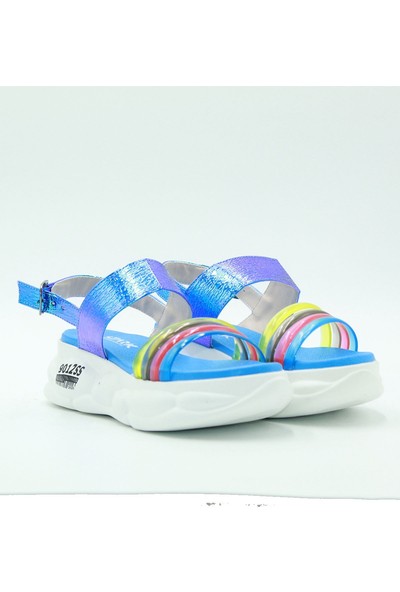 Tuğrul Ayakkabı Tuğrul Kadın Sandalet 308 Saks Mavi