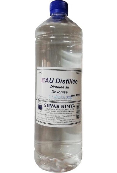Suvar Kimya Distile Su 1 lt Suvar Kimya Distile Su 1 lt