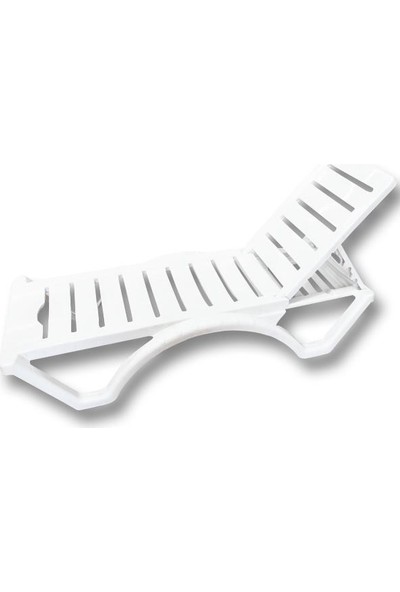 Temel Beyaz Plastik 2'li Şezlong