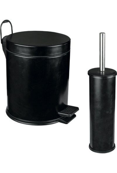 Maxiflow 2'Li Tuvalet Çöp Kovası Ve Tuvalet Fırça Set - Mat Siyah Maxiflow 2'Li Tuvalet Çöp Kovası Ve Tuvalet Fırça Set - Mat Siyah