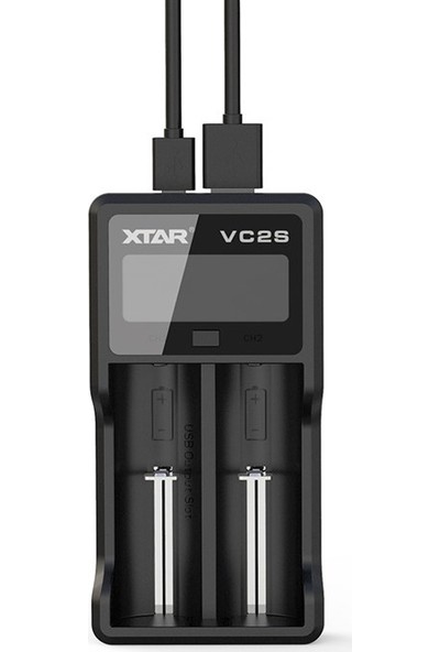 Xtar VC2S - Taşınabilir LCD Ekranlı Li-Ion/ni-Mh/ni-Cd Pil Şarj Cihazı / 2li