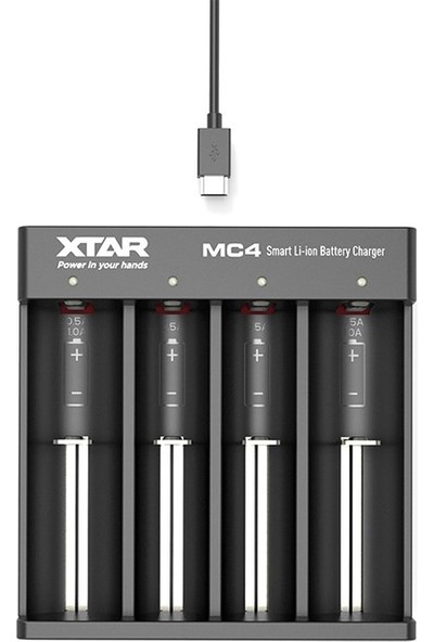 Xtar Mc4 - Taşınabilir Li-Ion Pil Şarj Cihazı / 4lü