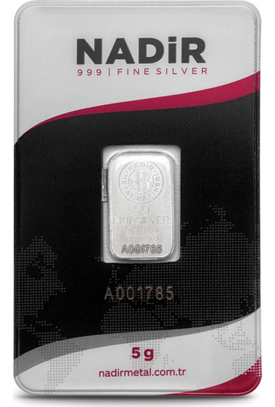 Nadir Fine Silver 999 Ayar Külçe Gümüş 5 Gram Nadir Fine Silver 999 Ayar Külçe Gümüş 5 Gram