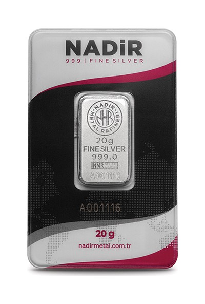 Nadir Fine Silver 999 Ayar Külçe Gümüş 20 Gram Nadir Fine Silver 999 Ayar Külçe Gümüş 20 Gram