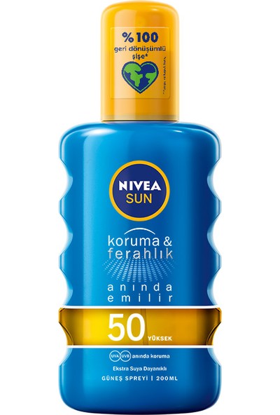 Nivea Sun Koruma&Ferahlik Serinleten Transparan Güneş Spreyi Gkf 50 200 Ml Nivea Sun Koruma&Ferahlik Serinleten Transparan Güneş Spreyi Gkf 50 200 Ml