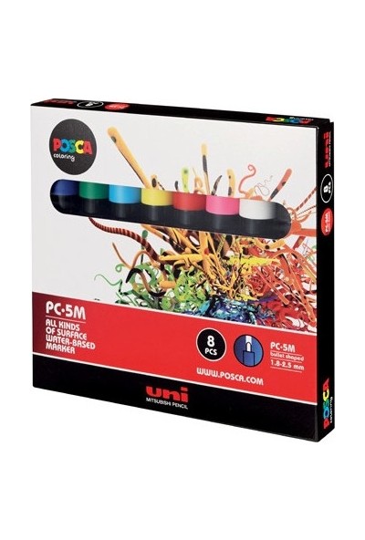 Uni Poster Markörü Posca Pc-5M/7+1 Ana Renk Uni Poster Markörü Posca Pc-5M/7+1 Ana Renk