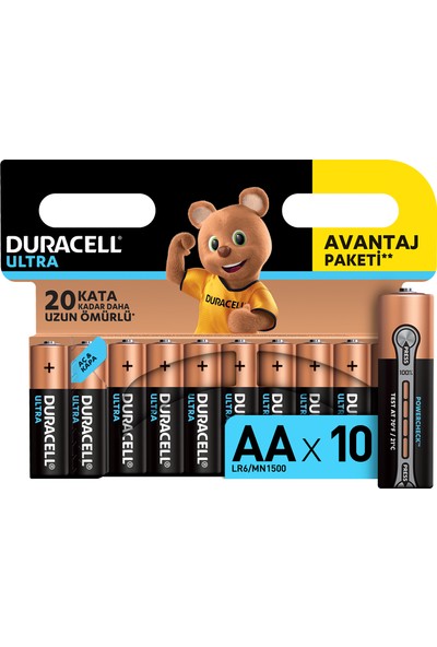 Duracell Ultra Kalem Pil 10'lu AA Duracell Ultra Kalem Pil 10'lu AA