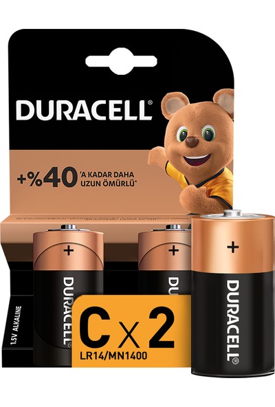 Duracell Alkalin C Piller 2’li paket