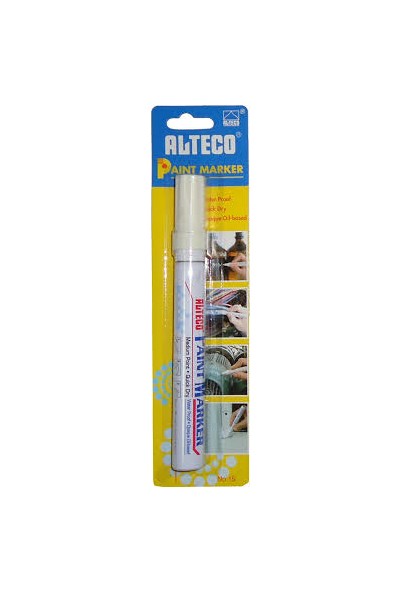 Alteco Su Geçirmez Keçeli Renkli Lastik Çizme Boya Kalemi-Beyaz Alteco Su Geçirmez Keçeli Renkli Lastik Çizme Boya Kalemi-Beyaz