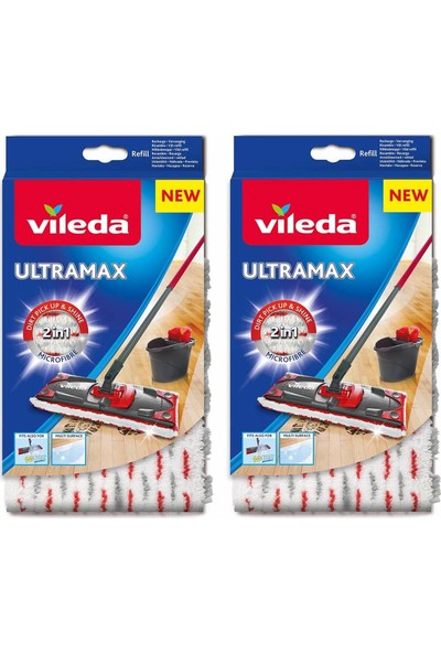 Vileda Ultramax Mikrofiber Yedek Mop 2'li Vileda Ultramax Mikrofiber Yedek Mop 2'li