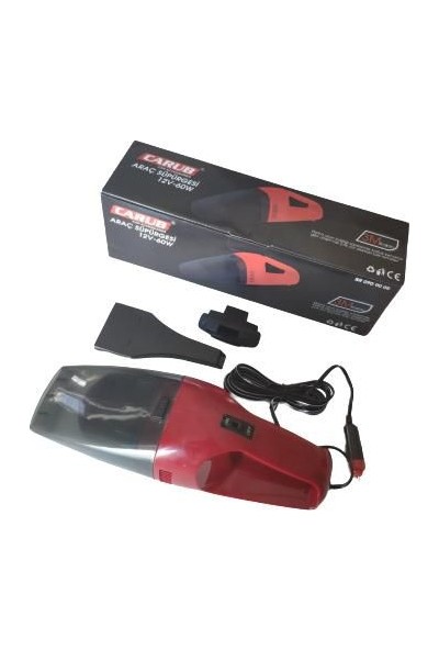 Carub Carub Oto Süpürgesi 12V Çakmaktan Kırmızı Ce Belgeli 60 Watt