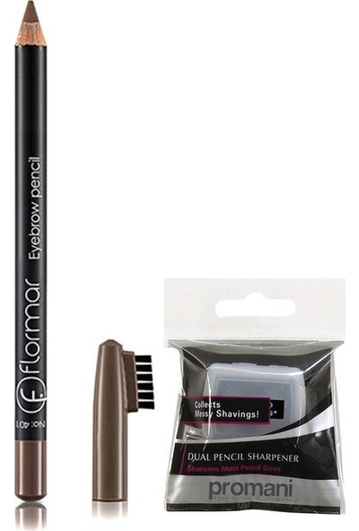 Flormar Waterproof Kaş Kalemi NO:401 Beige+Promani 2 Delikli Kalemtıraş Flormar Waterproof Kaş Kalemi NO:401 Beige+Promani 2 Delikli Kalemtıraş