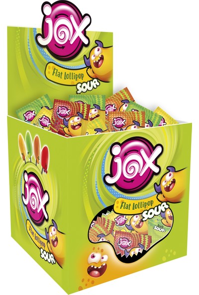 Jox Yassı Sour - Vişne, Limon, Elma, Şeftali Aromalı Ekşili Yassı Lollipop Şekerleme(8G X 120 Adet) Jox Yassı Sour - Vişne, Limon, Elma, Şeftali Aromalı Ekşili Yassı Lollipop Şekerleme(8G X 120 Adet)