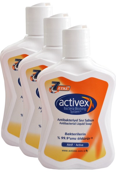 Activex Antibakteriyel Sıvı Sabun Aktif 300 ml x 3 Adet Activex Antibakteriyel Sıvı Sabun Aktif 300 ml x 3 Adet
