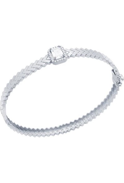 Diamond Line-Gülaylar - Altın 14 Ayar Baget Taşlı Bilezik