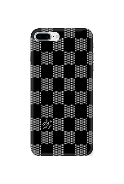 Casethrone Apple iPhone 7 Plus Siyah İçi Kadife Silikon Telefon Kılıfı Sb18 Dama Louisvition