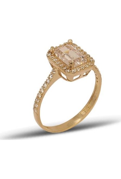 In Love Baget Taşlı Altın Yüzük 14 Ayar Altın Yüzük