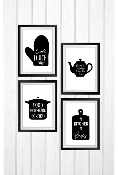 Kate Louise 4 Parça Çerçeve Görünümlü Mdf Tablo Seti - KFPL18