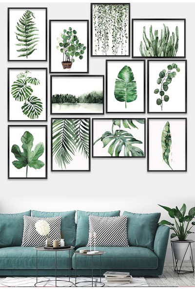 Kate Louise 12 Parça Çerçeve Görünümlü Mdf Tablo Seti 80X80 cm - 12XPML8