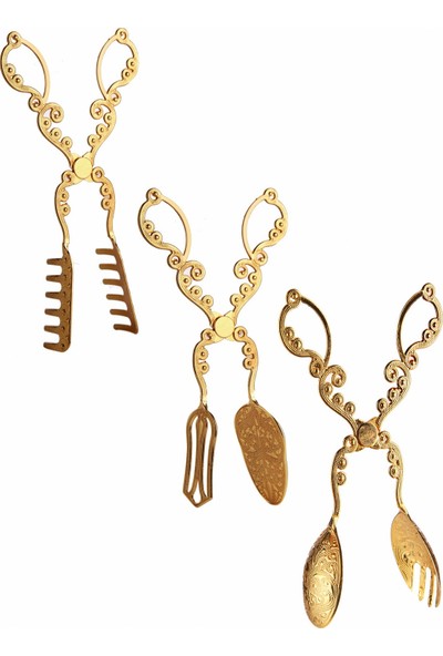 Queen'S Kitchen Üç Adet Kararmaz Zamak Lüx Servis Seti Queen'S Kitchen Üç Adet Kararmaz Zamak Lüx Servis Seti