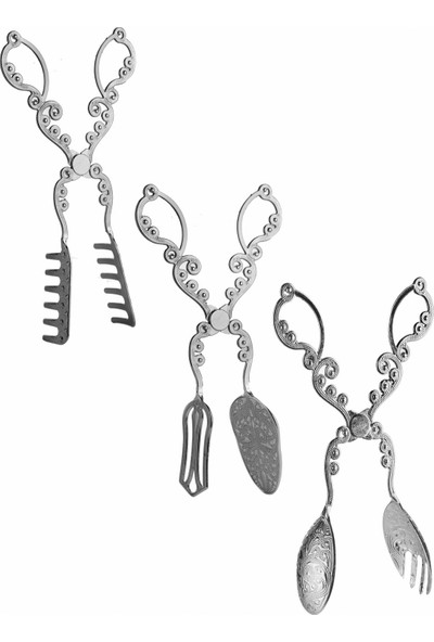 Queen'S Kitchen Üç Adet Kararmaz Zamak Lüx Servis Seti Queen'S Kitchen Üç Adet Kararmaz Zamak Lüx Servis Seti