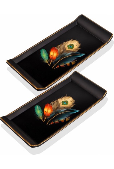 Queen'S Kitchen 2 Adet Yaldızlı Lüx Dikdörtgen Sunum