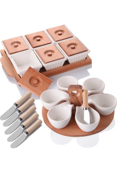 Queen'S Kitchen Ahşaplı Lüx Kahvaltı & Sunum Seti