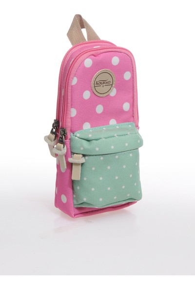 Kaukko Dots Kalem Çantası (Kalemlik) Gül Kurusu K2112