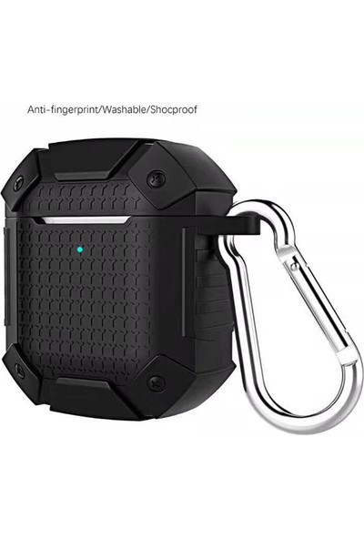 Tonmeister MAKT Airpods Outdoor Kancalı Kılıf Siyah