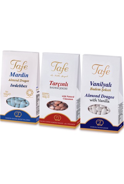 Tafe Tarçınlı Imlebbes ve Vanilyalı Badem Draje 3'lü