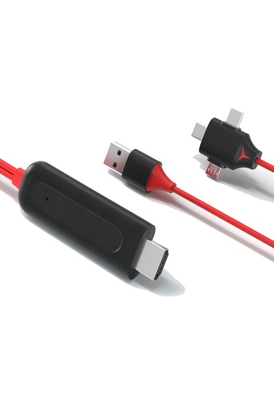Daytona Combo 3in1 Lightning/Micro Usb/Type-C to HDMI IOS Android Görüntü Aktarıcı Kablo 1.5m Daytona Combo 3in1 Lightning/Micro Usb/Type-C to HDMI IOS Android Görüntü Aktarıcı Kablo 1.5m