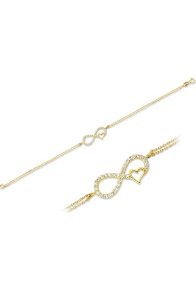 Milades Altın Sonsuzluk Kalp Bileklik Milades Altın Sonsuzluk Kalp Bileklik