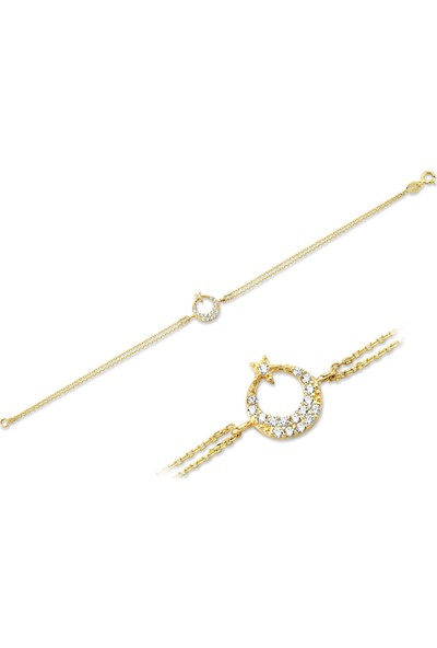 Milades Altın Ay Yıldız Bileklik