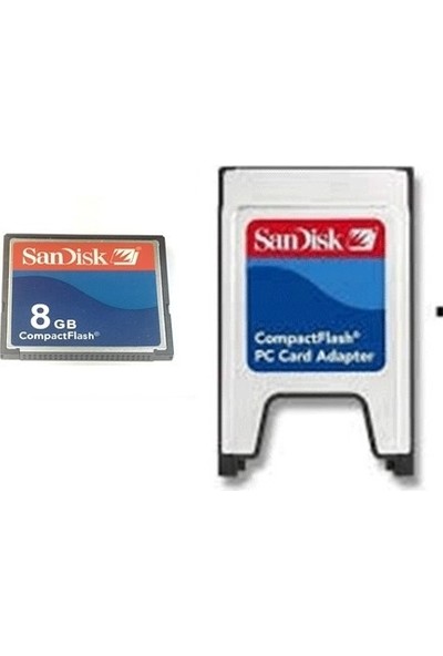 Sandisk Snd8 8 GB Compact Flash Kart Pcmcıa-Cf Compact Flash Adaptör Sandisk Snd8 8 GB Compact Flash Kart Pcmcıa-Cf Compact Flash Adaptör