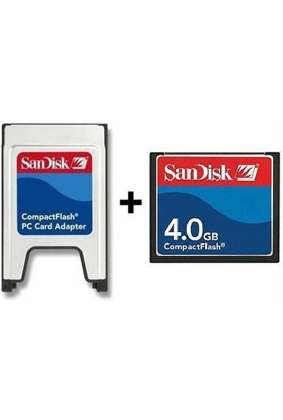 Sandisk Snd4 4gb Compact Flash Kart + Pcmcıa Adaptör Sandisk Snd4 4gb Compact Flash Kart + Pcmcıa Adaptör