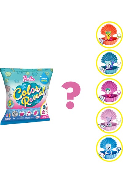 Barbie® Color Reveal™ - Renk Değiştiren Sürpriz Hayvan Serisi, Deniz Kabuğu Şekilli ve 5 Süprizli GTP74 Barbie® Color Reveal™ - Renk Değiştiren Sürpriz Hayvan Serisi, Deniz Kabuğu Şekilli ve 5 Süprizli GTP74